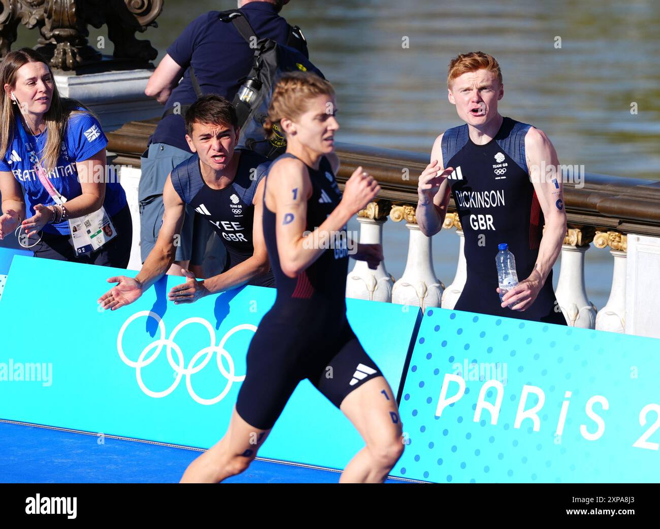 Great Britain's Alex Yee and Samuel Dickinson show their support for ...