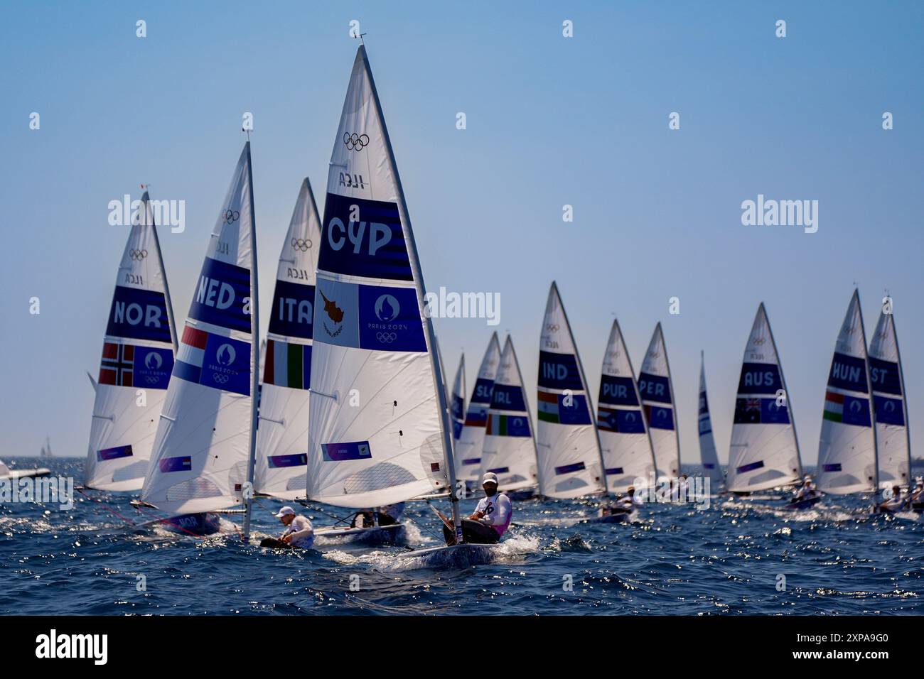 Fleet illustration, Sailing, Men's Dinghy during the Olympic Games ...