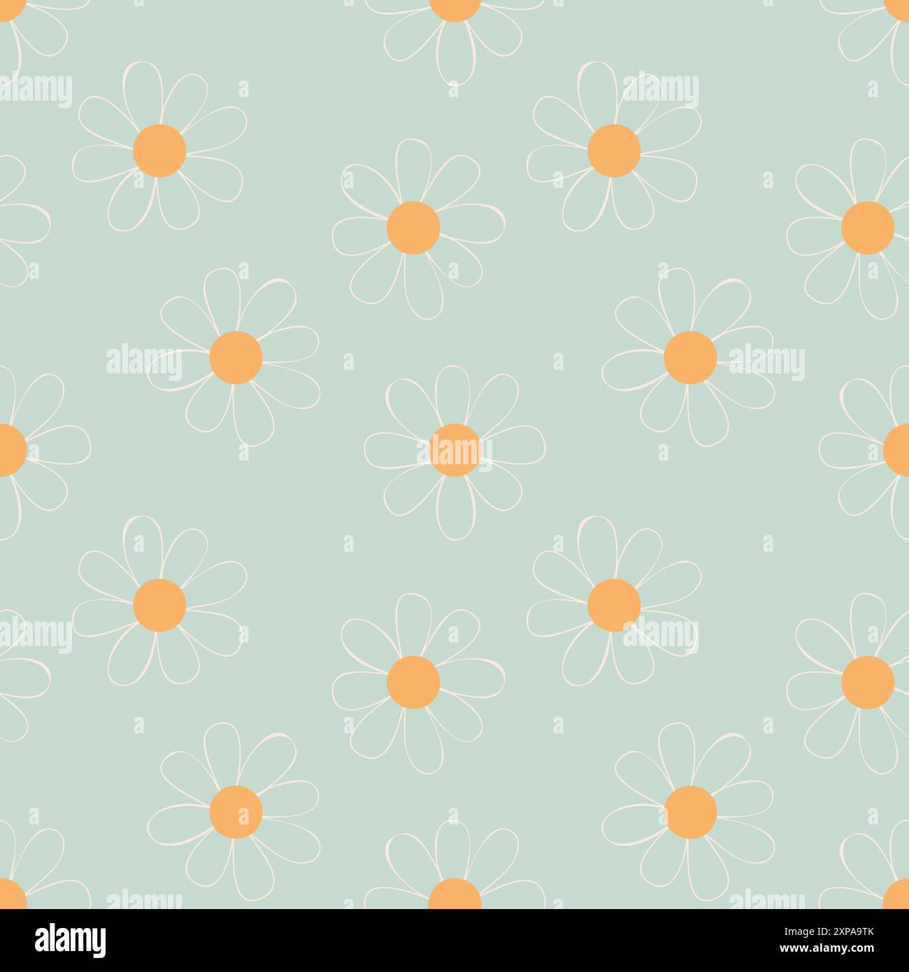 Camomile pattern on pastel color background. Vector illustration Stock ...