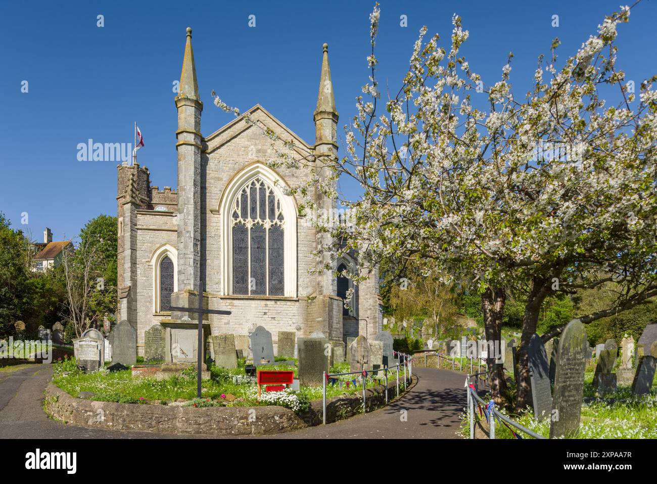 St Mary’s church in the coastal village of Appledore, Devon, England ...