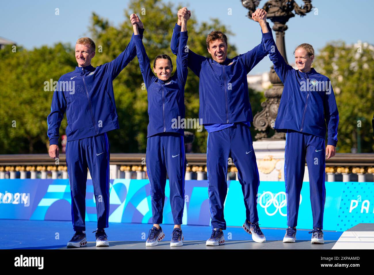 Silver medalists, Seth Rider, Taylor Spivey, Morgan Pearson and Taylor ...