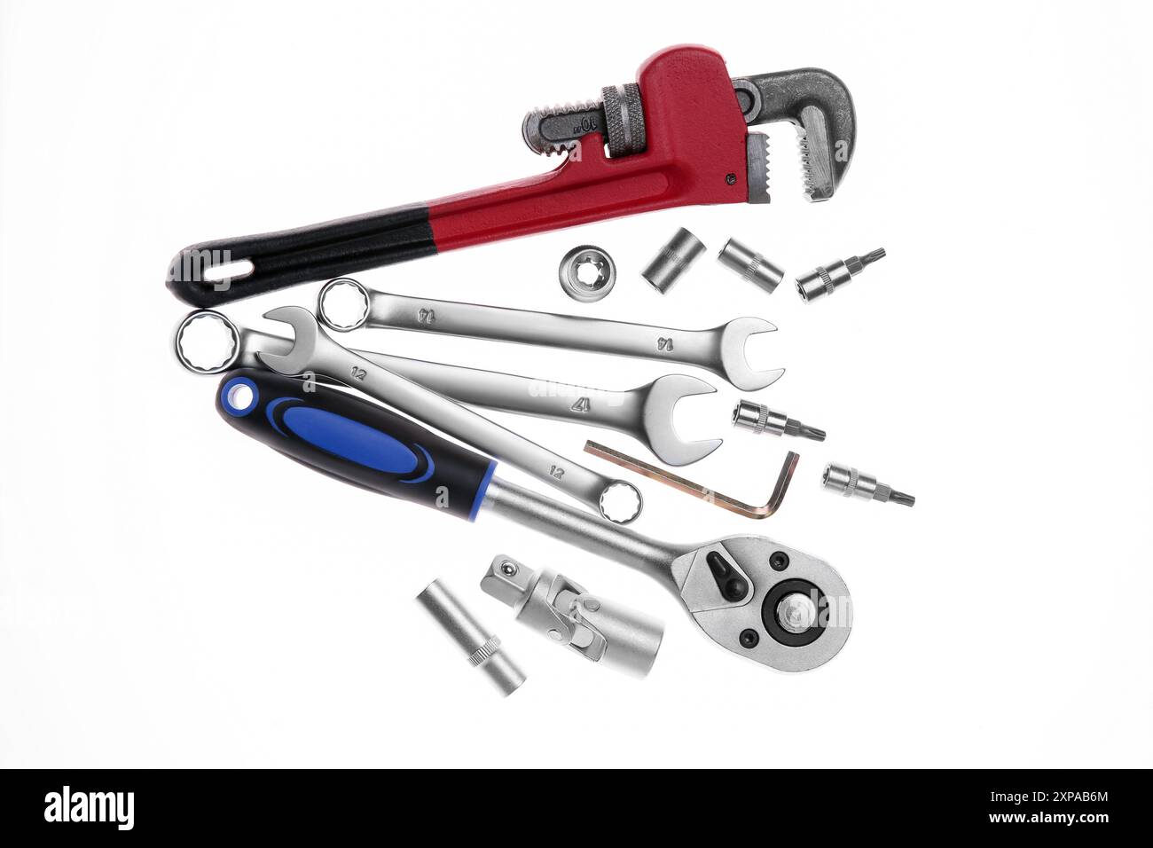 Flat lay industrial tools Cut Out Stock Images & Pictures - Alamy