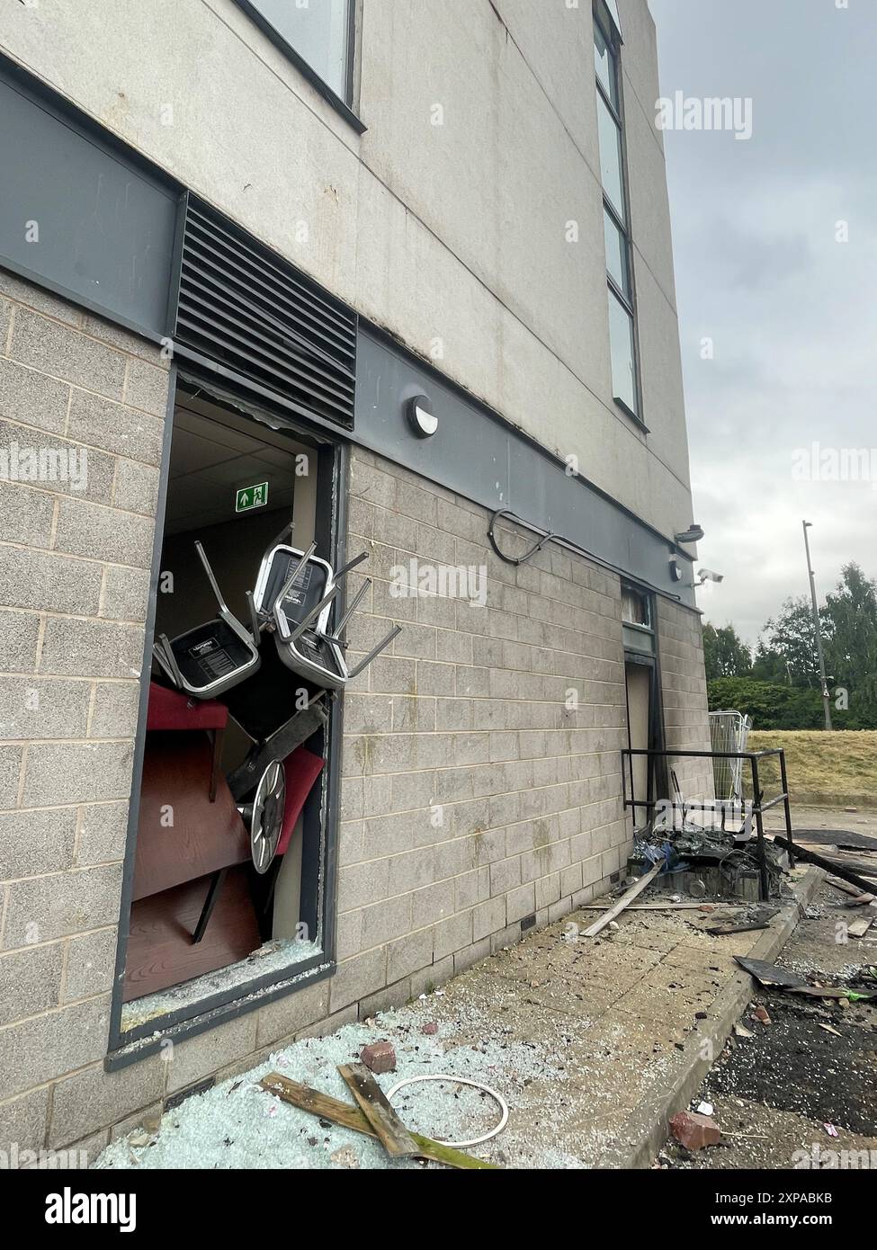 Damage at the Holiday Inn Express in Rotherham, South Yorkshire, where ...