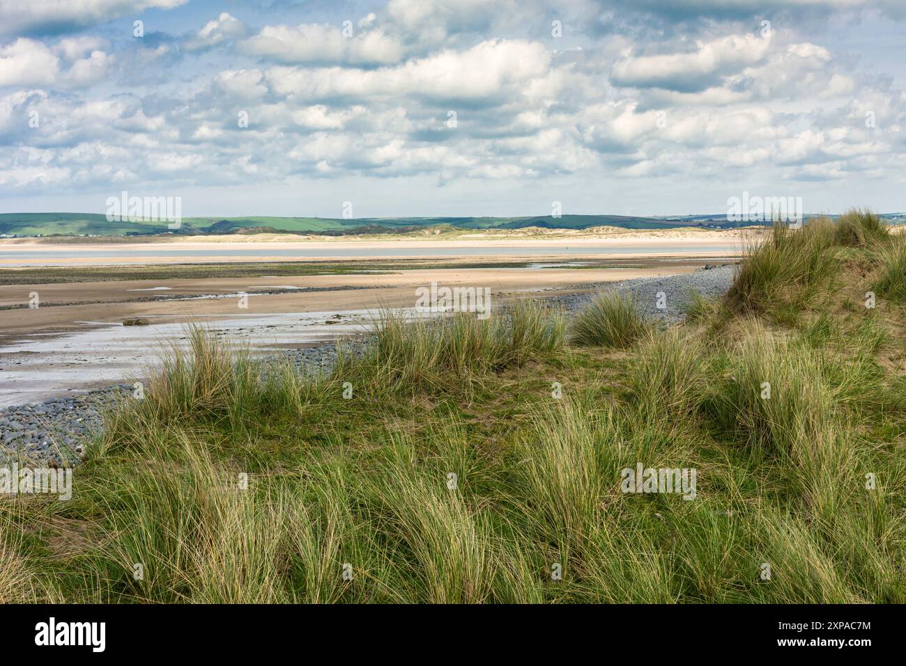 Westward Ho! beach from the South West Coast Path on the edge of the ...