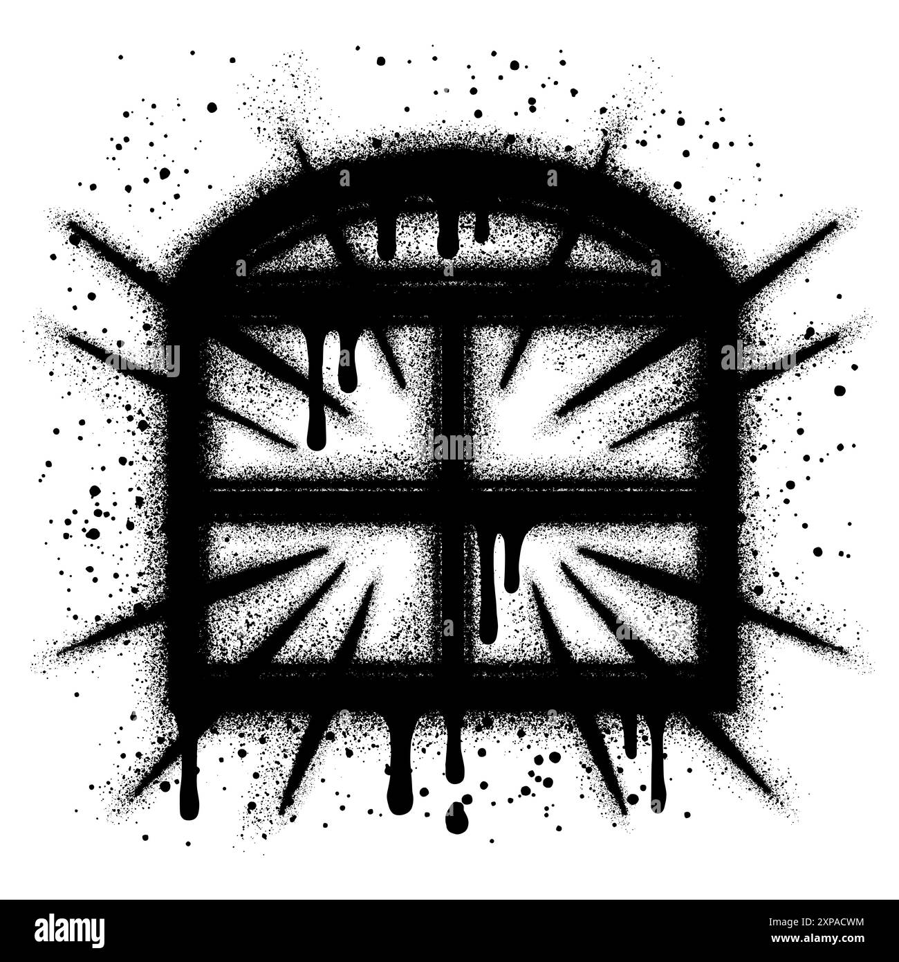 Spray Painted Window Graffiti Sprayed isolated on white background ...