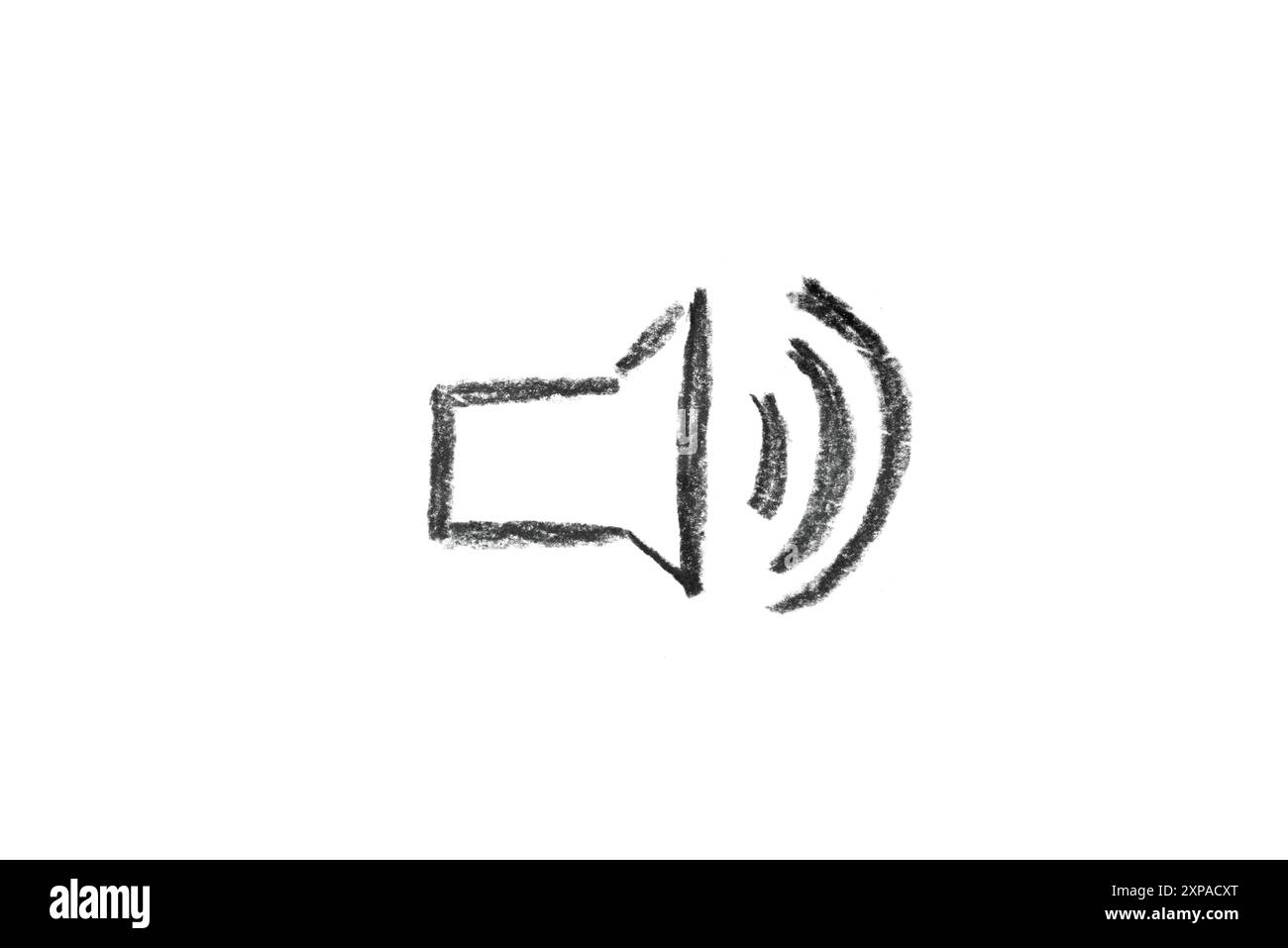A black pencil sketch of a volume icon Stock Photo - Alamy
