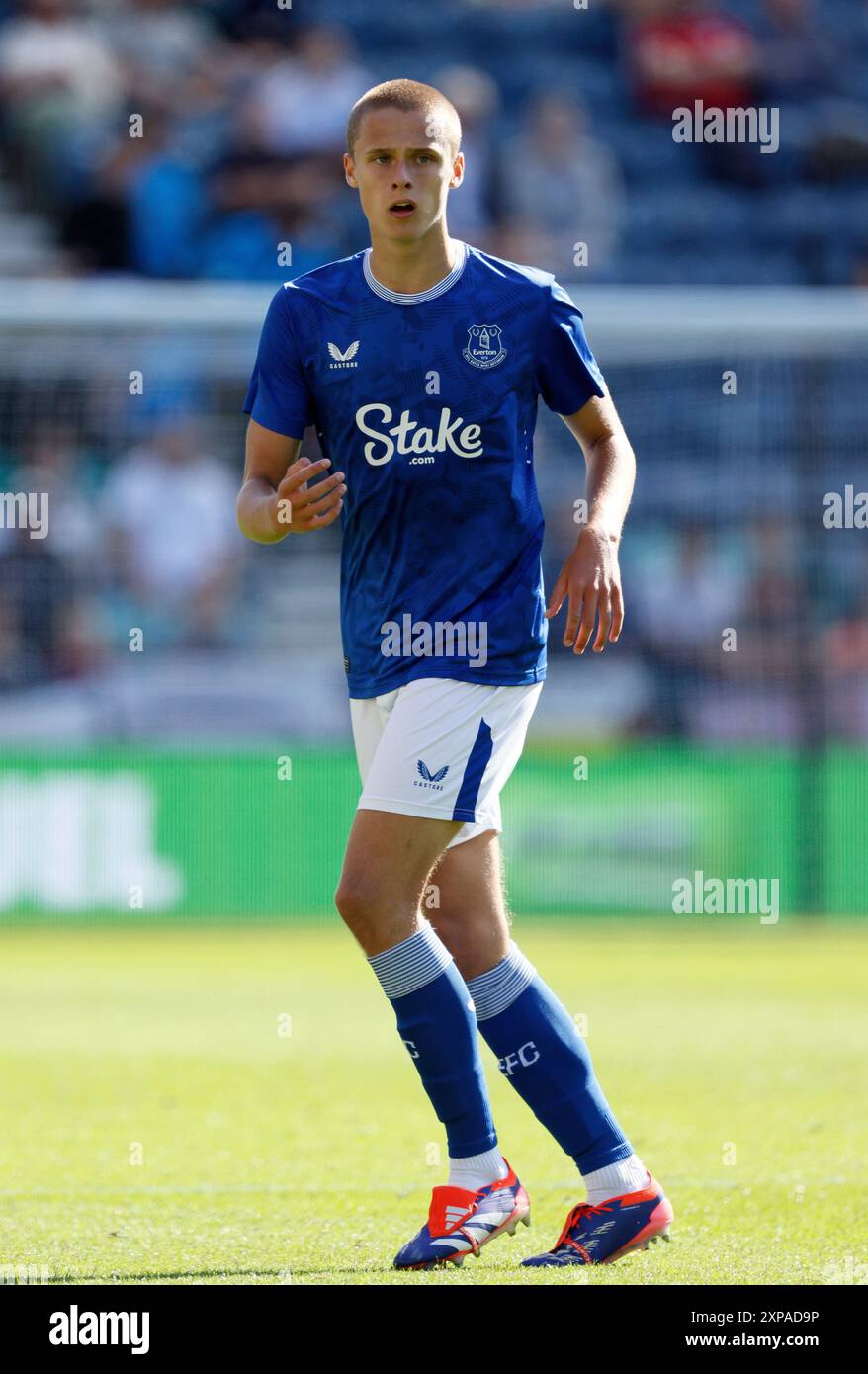 Everton's Harrison Armstrong running during the pre-season friendly ...