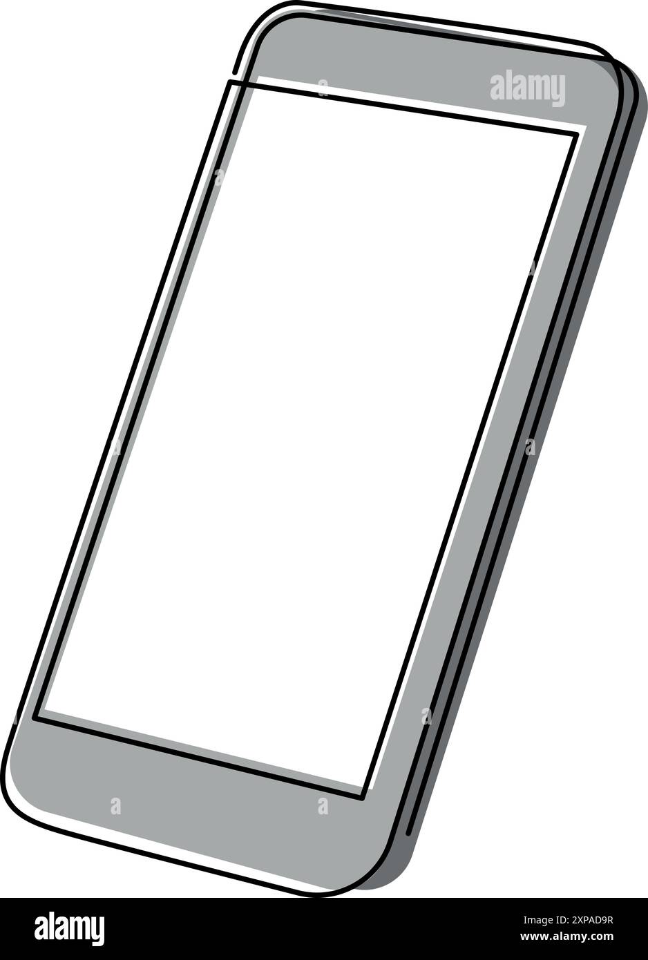 Smartphone drawn by one continuous line. Single line mobile phone ...