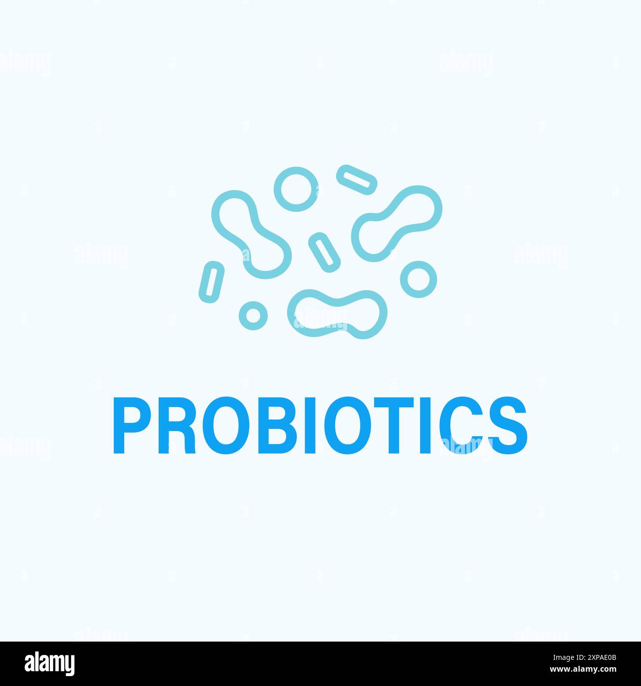 Probiotics bacteria logo badge design outline icon Stock Vector Image ...