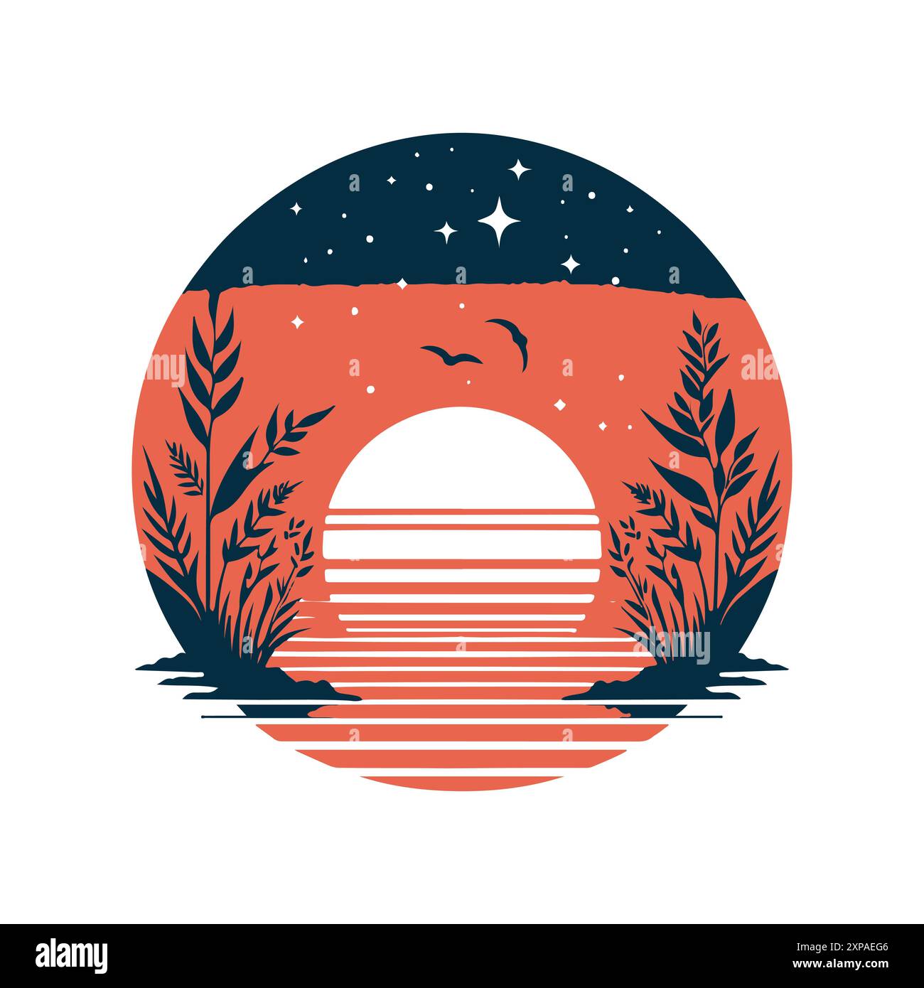 Sunset vector image Stock Vector Image & Art - Alamy