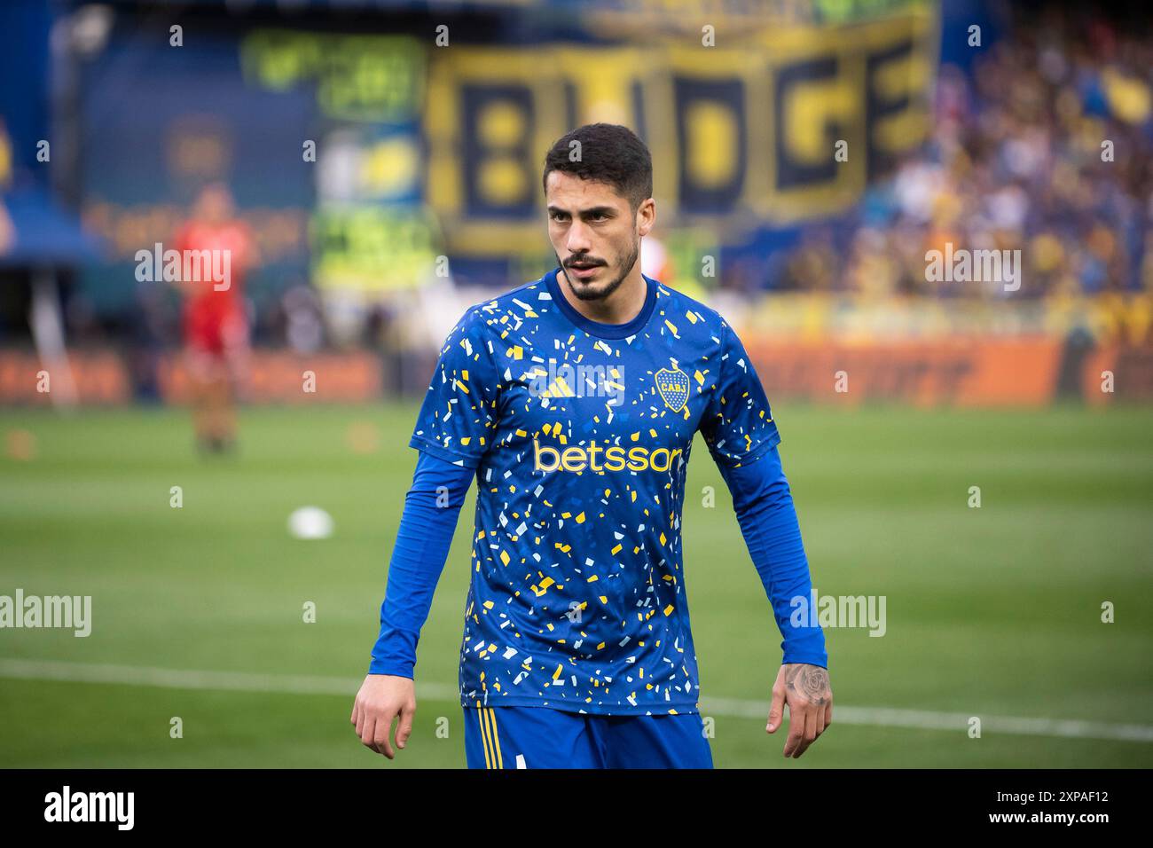 Nicolas Figal of Boca Juniors practices before a Liga Profesional 2024 ...