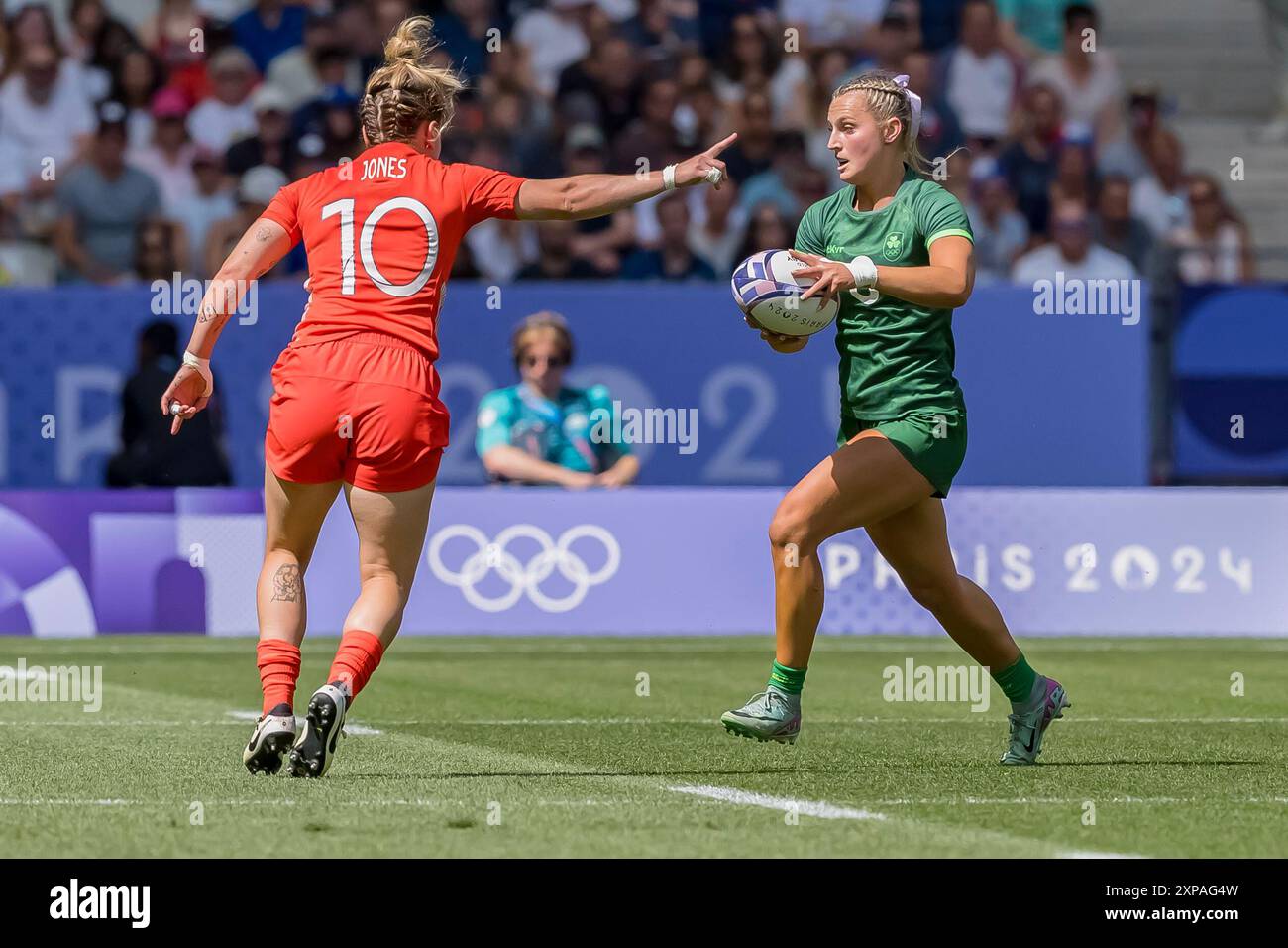 Paris, Ile de France, France. 28th July, 2024. Ireland back Megan Burns ...