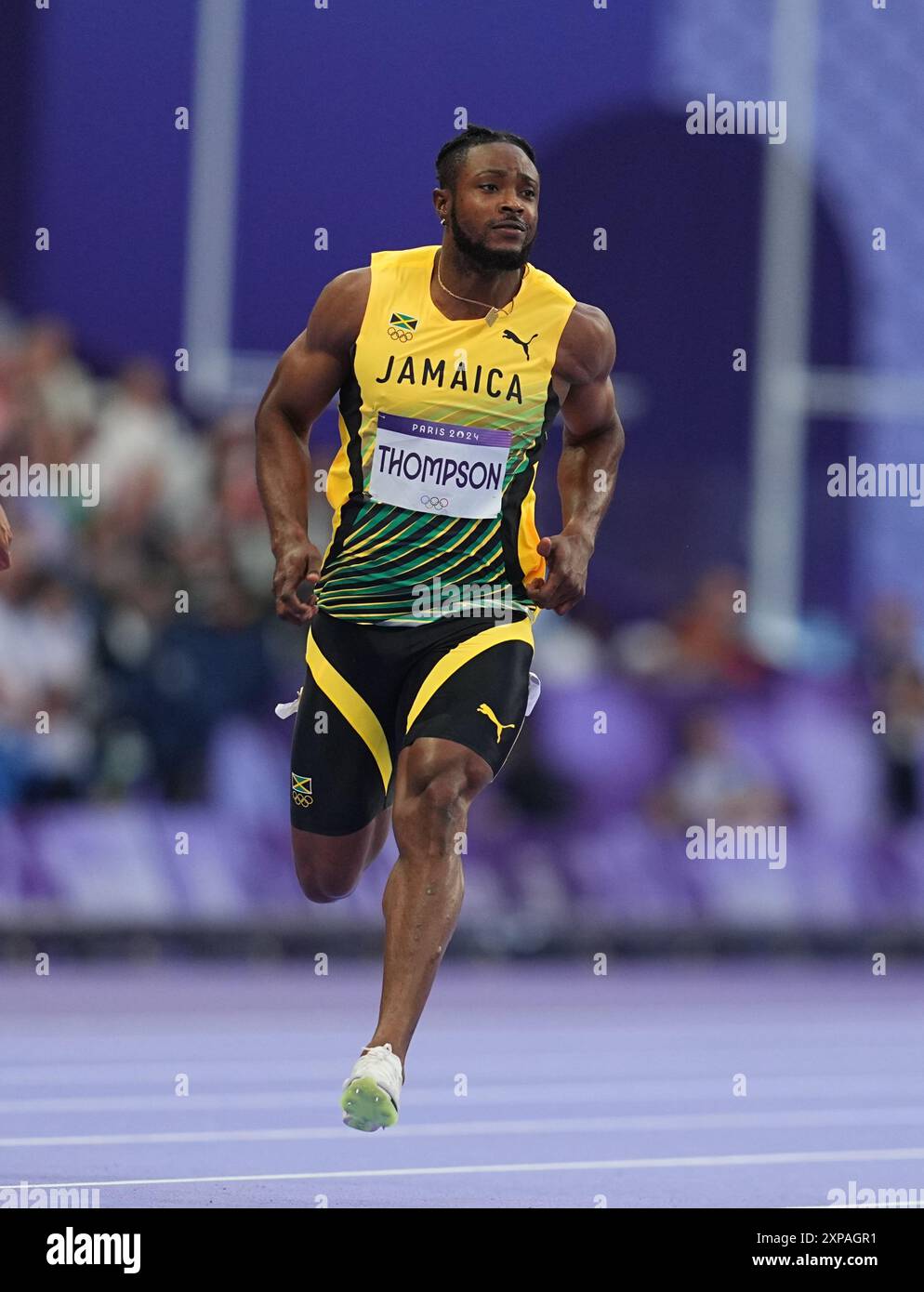 Paris, France. 4 August, 2024. Kishane Thompson (Jamaica) competes ...