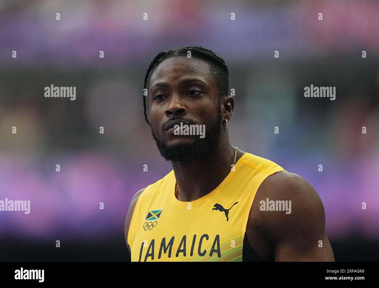 Paris, France. 4th Aug, 2024. Kishane Thompson (Jamaica) competes ...