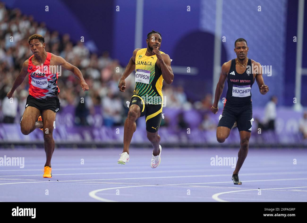 Paris, France. 4th Aug, 2024. Kishane Thompson (Jamaica) competes ...