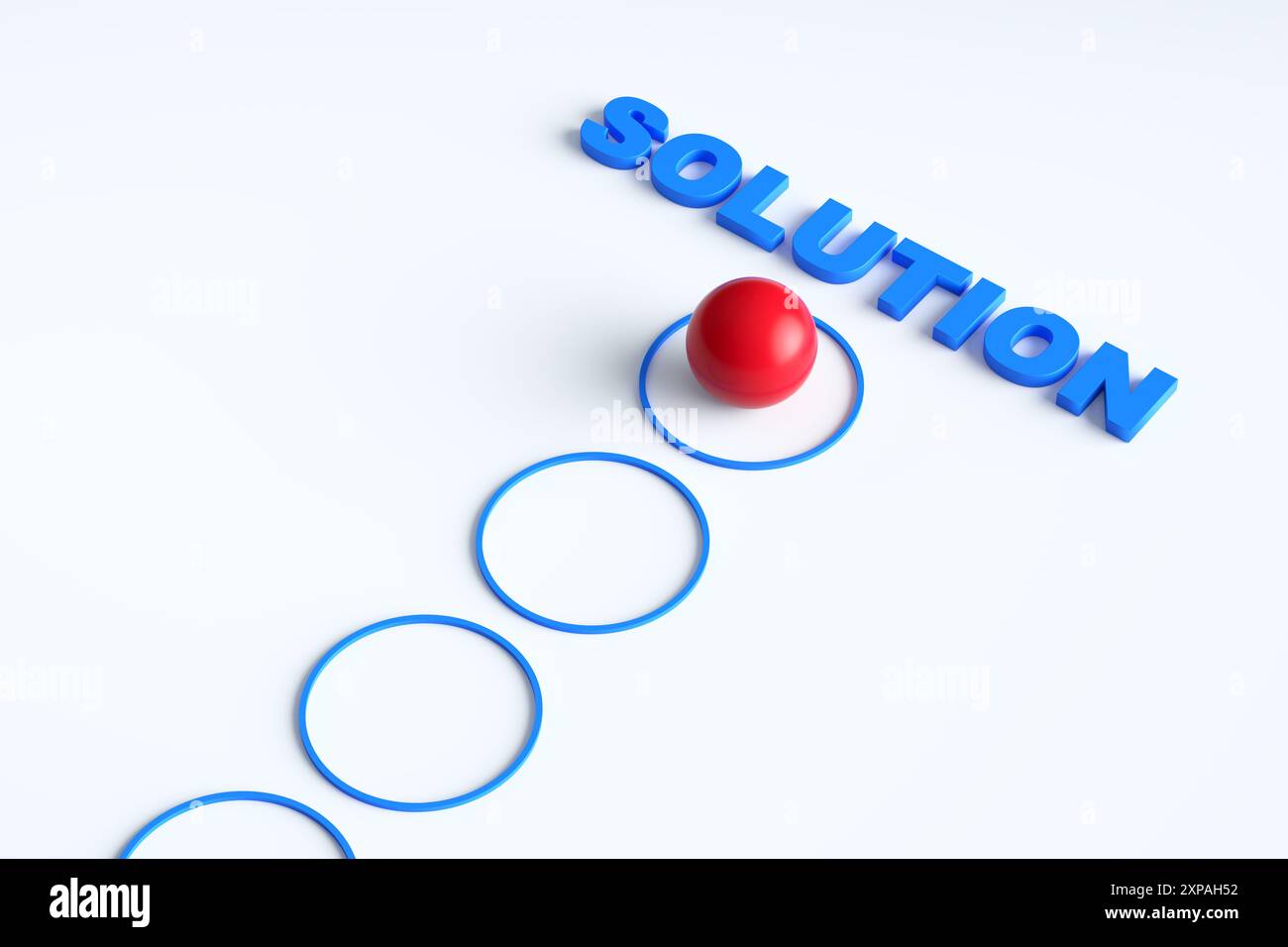 To reach a solution. Step by step problem solving in business. 3D ...