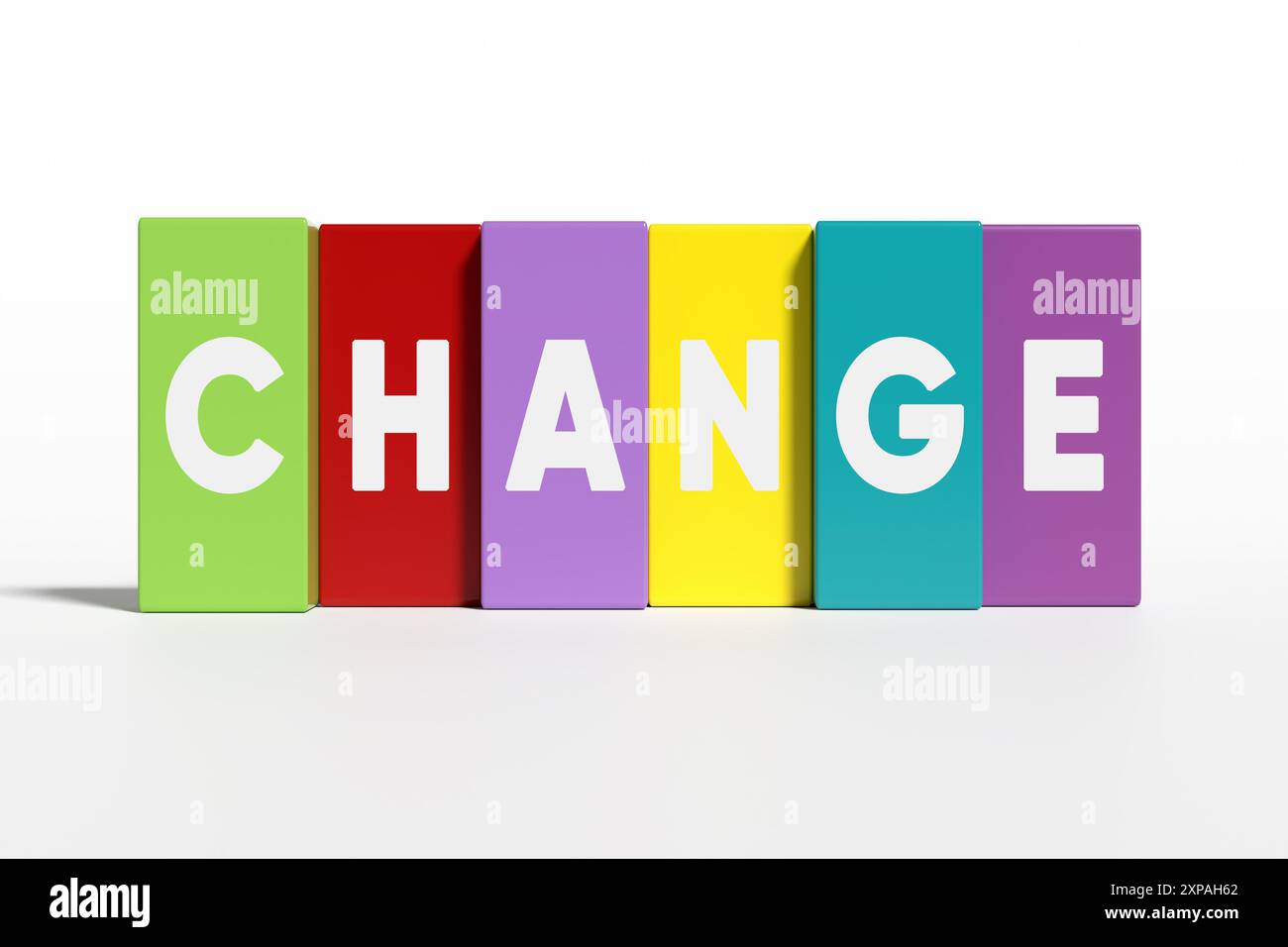 The word change on colorful wooden blocks on white background. Business ...