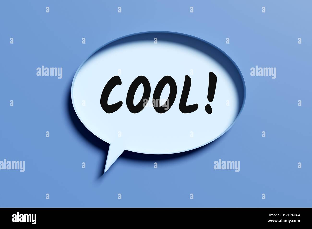 The word Cool written on a speech bubble. Compliment, approval and cool ...