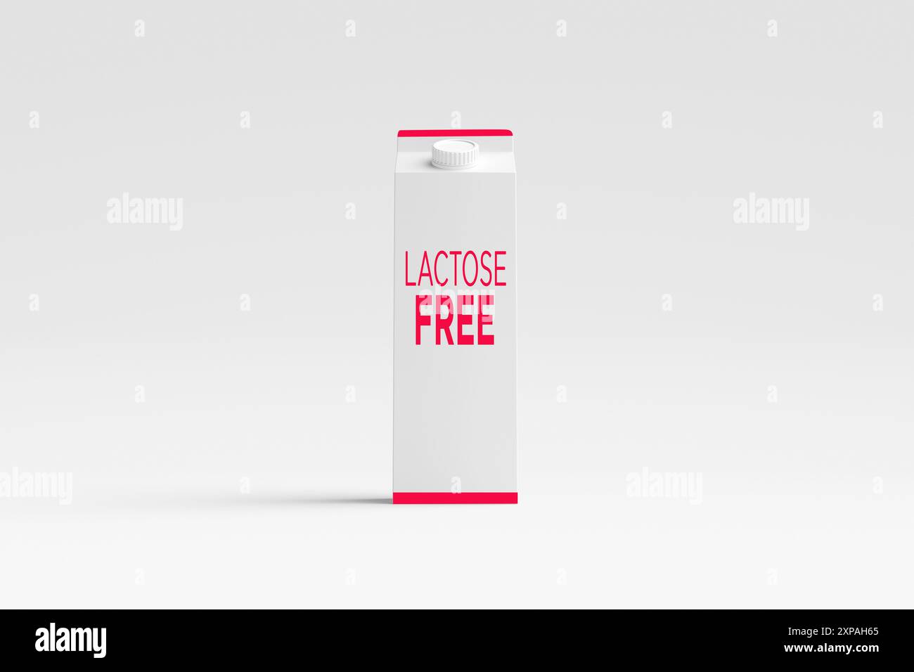 White lactose free milk carton on a white background. Lactose ...