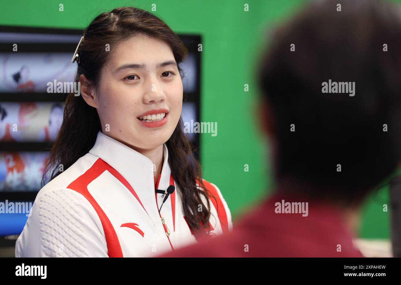Paris, France. 5th Aug, 2024. Chinese swimming athlete Zhang Yufei ...