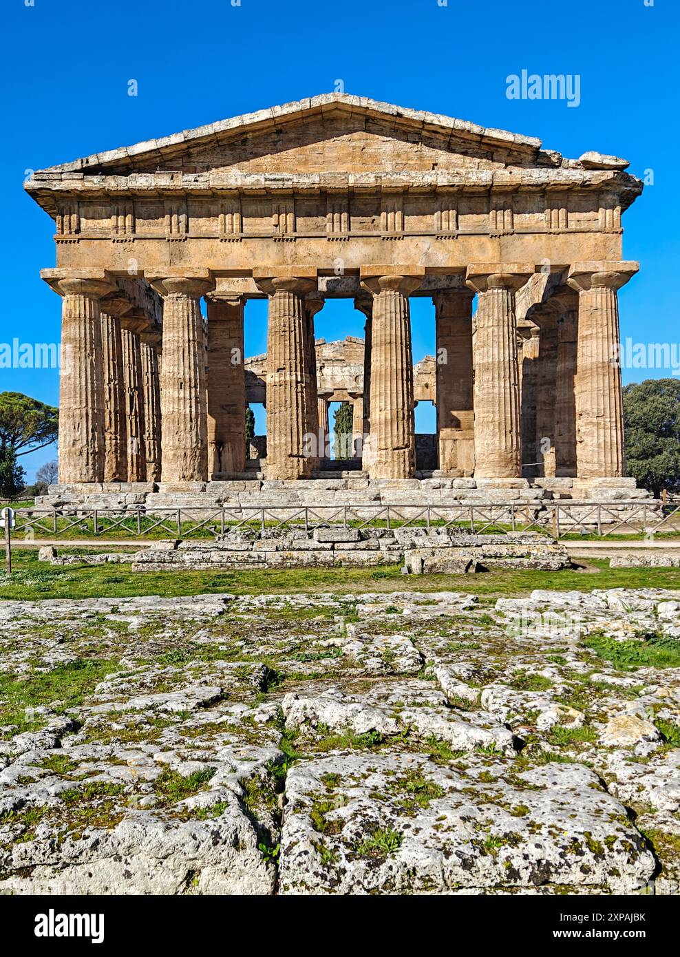 The ruins of Paestum are famous for their three ancient Greek temples ...