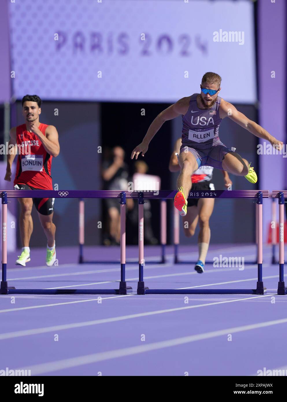 Paris, France. 5th Aug, 2024. Cj Allen (R) of the United States ...