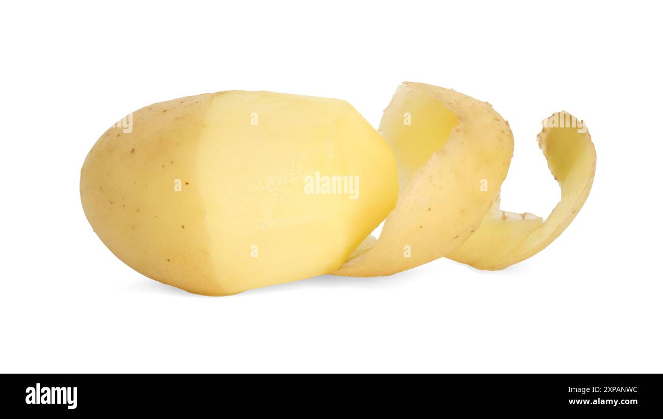 One young fresh potato with peel isolated on white Stock Photo - Alamy