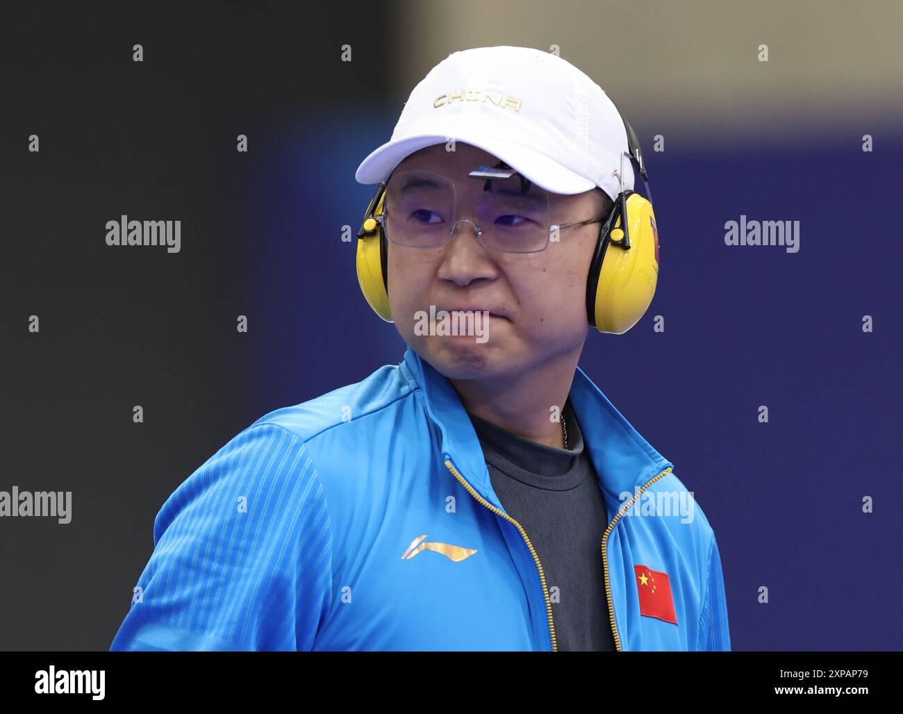Chateauroux, France. 5th Aug, 2024. Li Yuehong of China reacts after ...