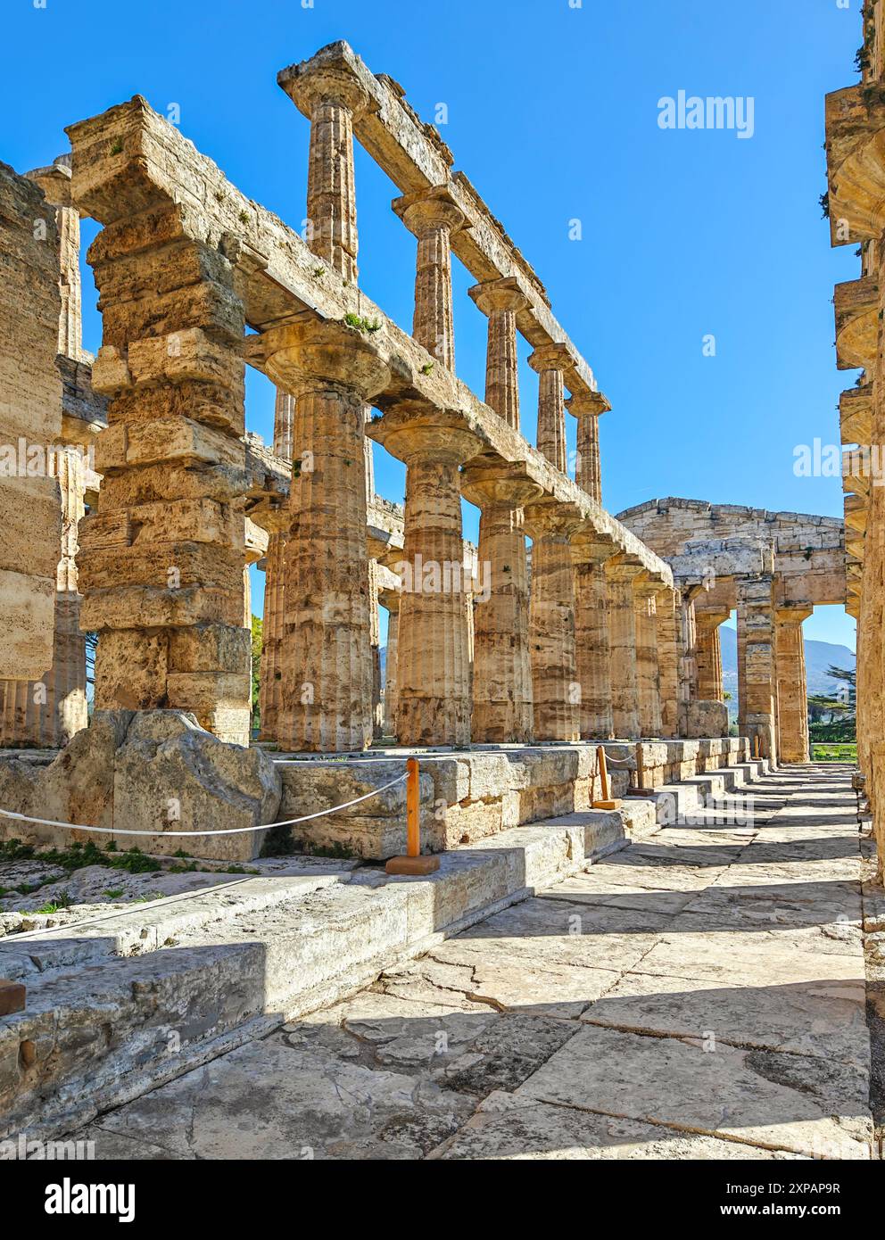 The ruins of Paestum are famous for their three ancient Greek temples ...