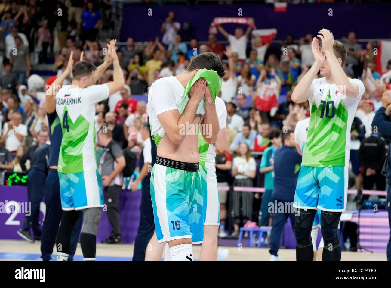 Gregor Ropret of Slovenia reacts after losing a men's quarter final ...