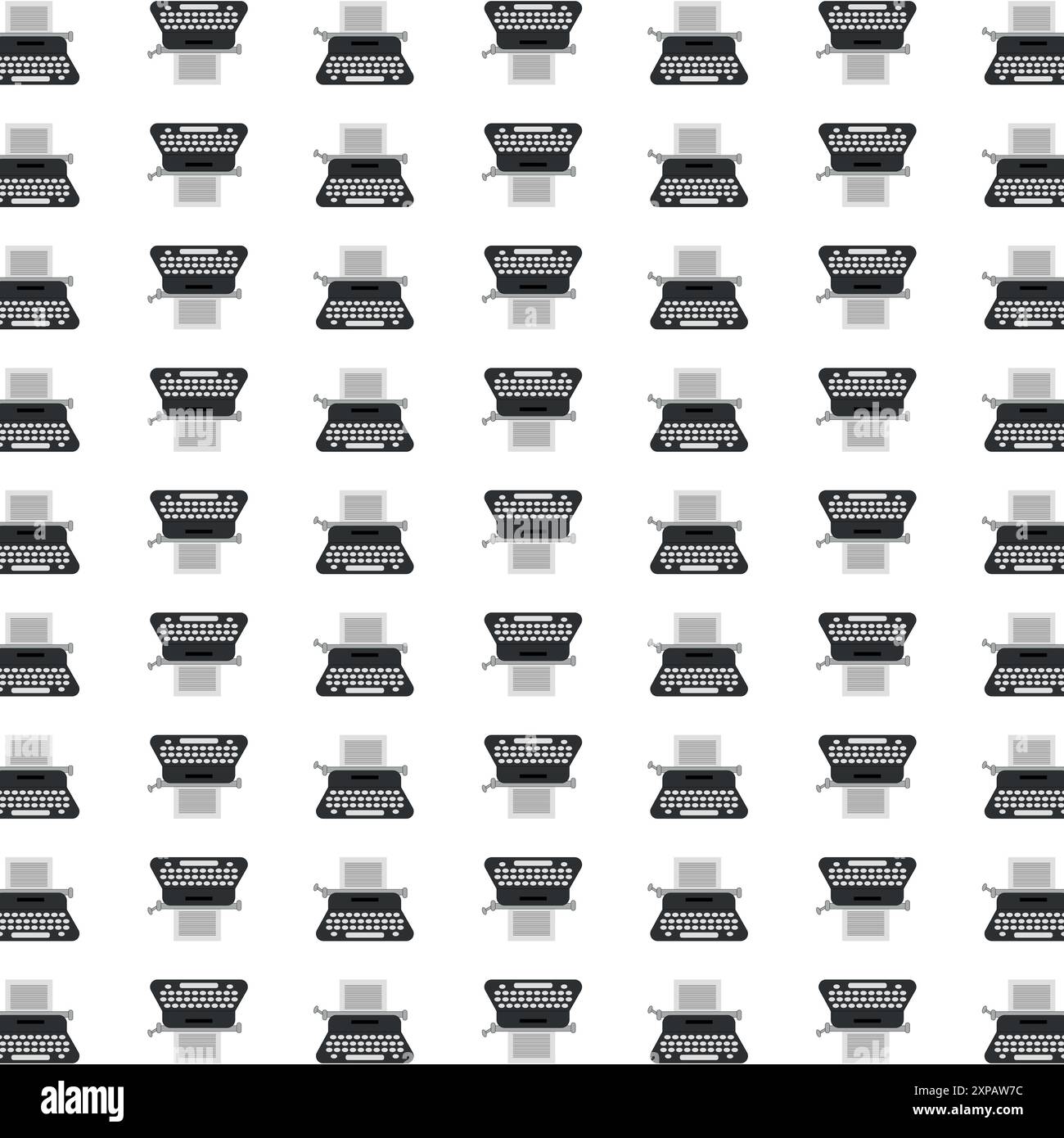 Seamless pattern with retro typewriter. Design elements vector. Press ...