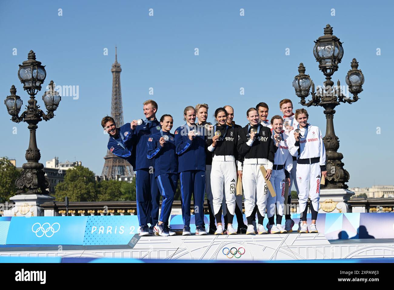 Paris, France. 05th Aug, 2024. Olympia, Paris 2024, triathlon, relay ...