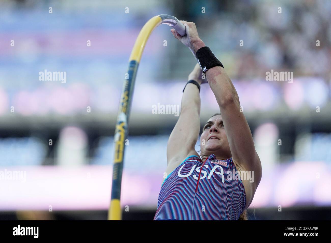 Bridget Willams of the United States, competes during the women's pole ...