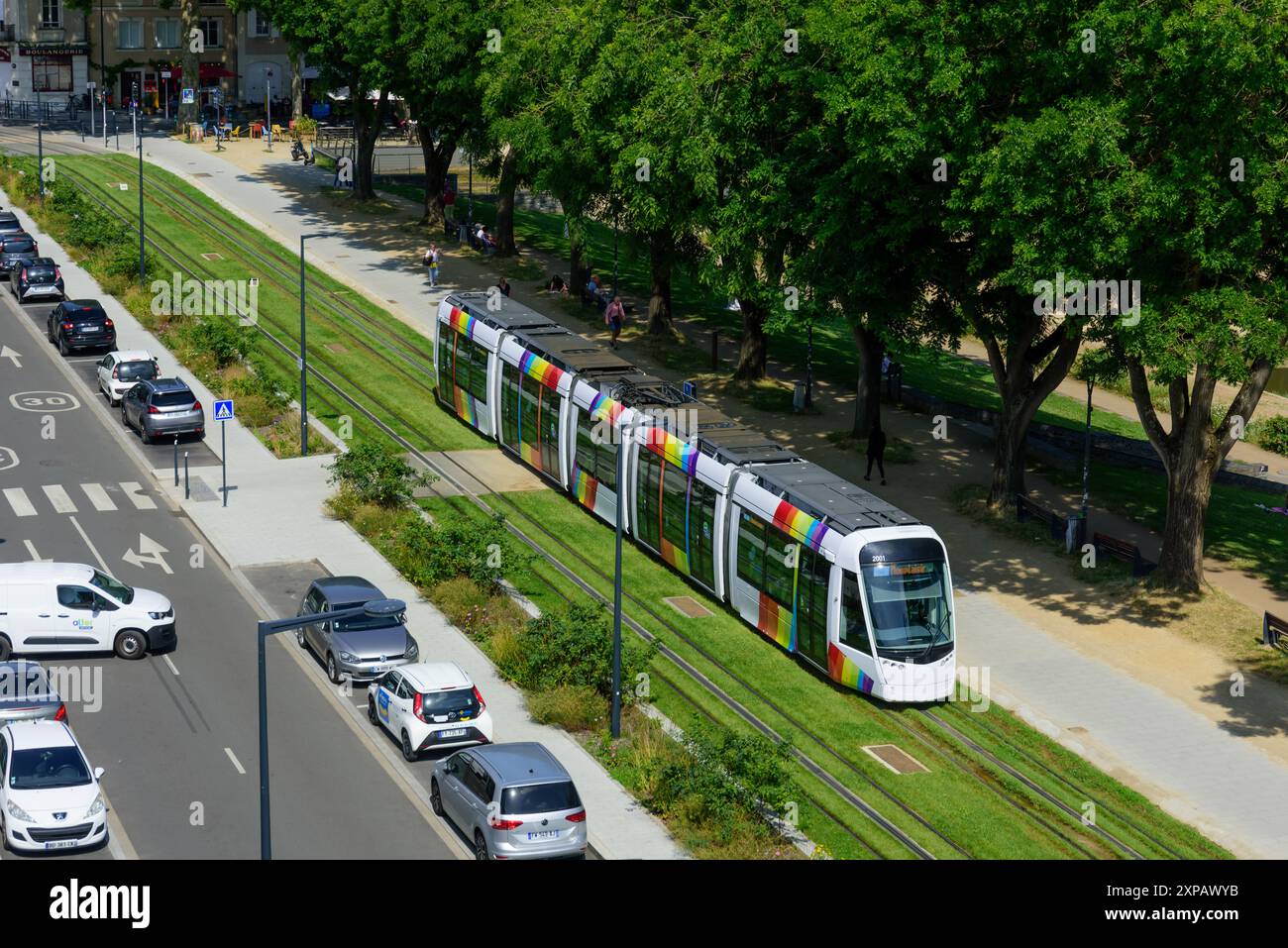 Frankreich, Angers, Straßenbahn Linie B, Bd Henri Arnauld // France ...