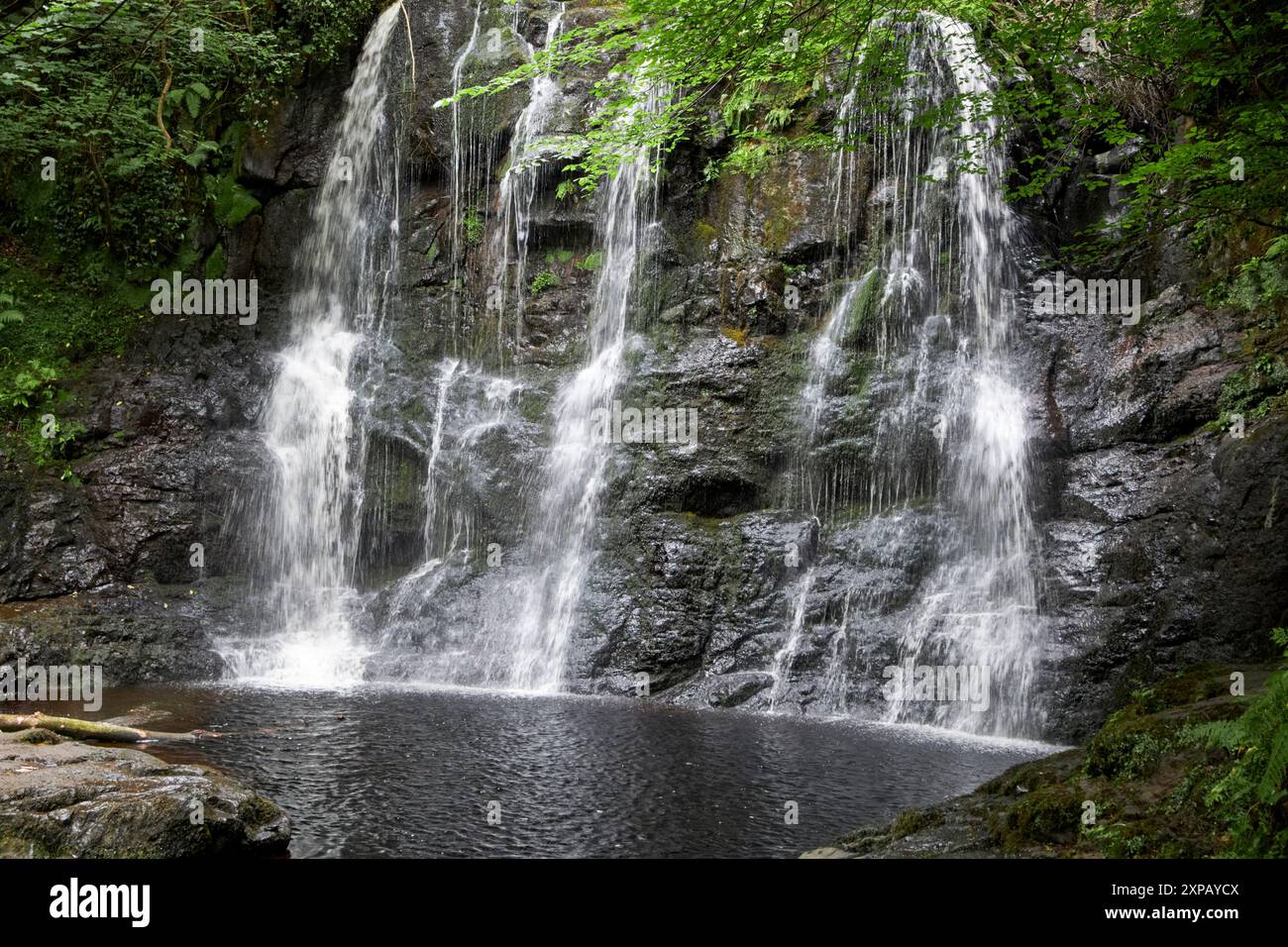 ess-na-crub waterfall in glenariff forest park, county antrim, northern ...