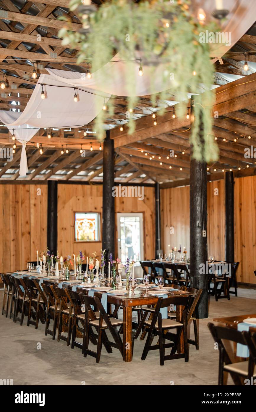 Beautiful wedding venue reception decoration hi-res stock photography ...