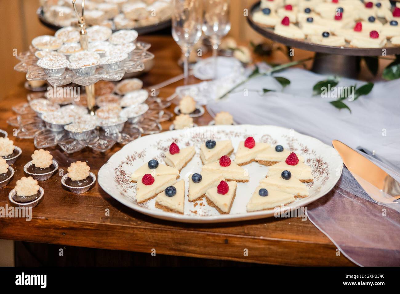 Assorted desserts on a wedding reception table Stock Photo - Alamy