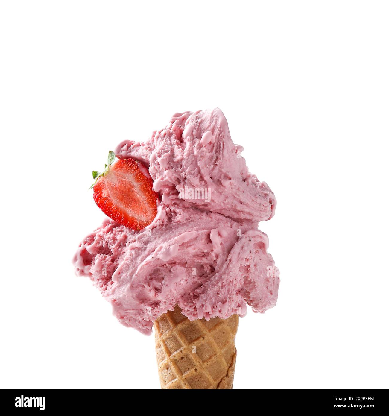 Strawberry Ice Cream Cone Delight Stock Photo - Alamy