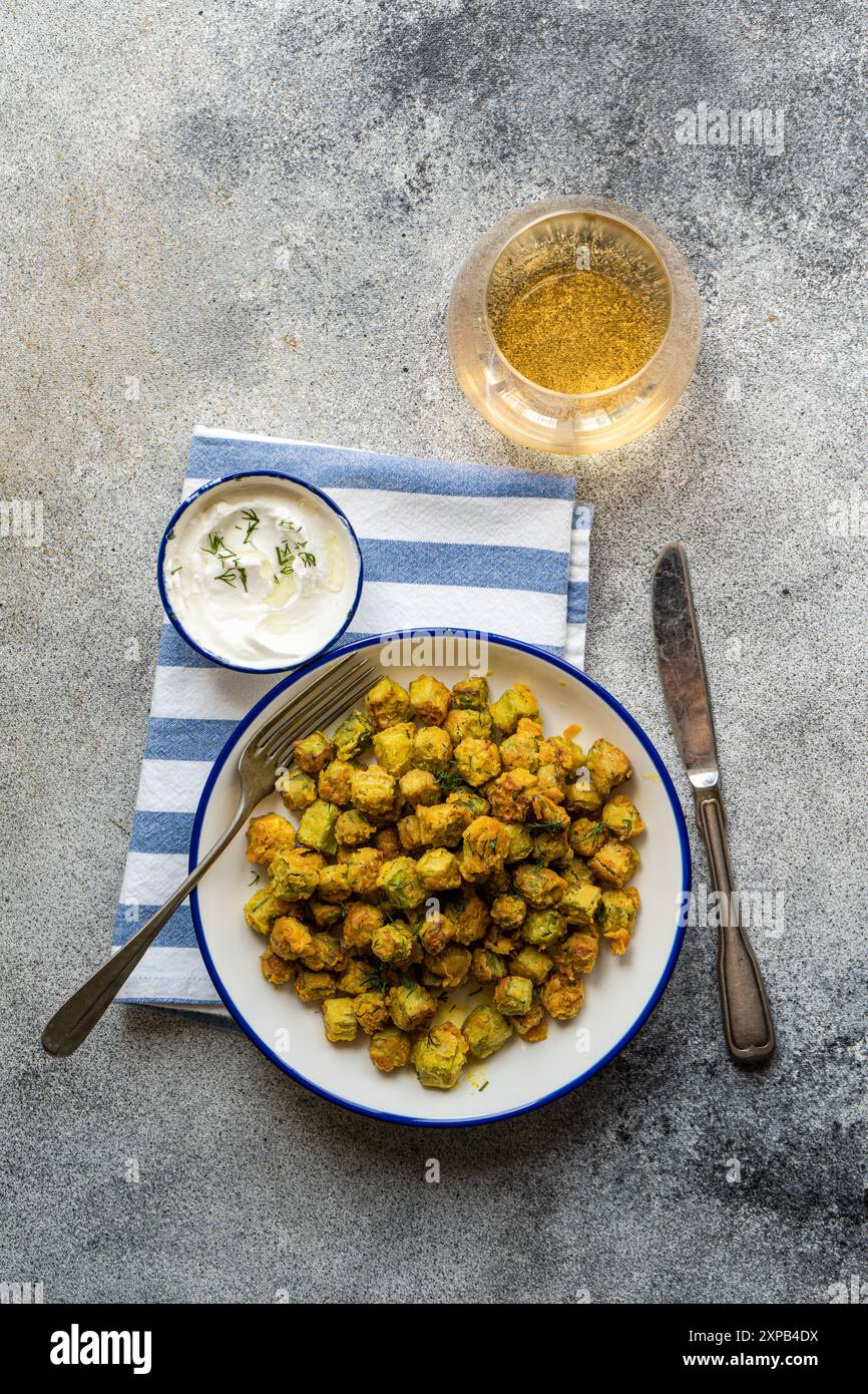 Fried bamia or okra vegetable Stock Photo - Alamy