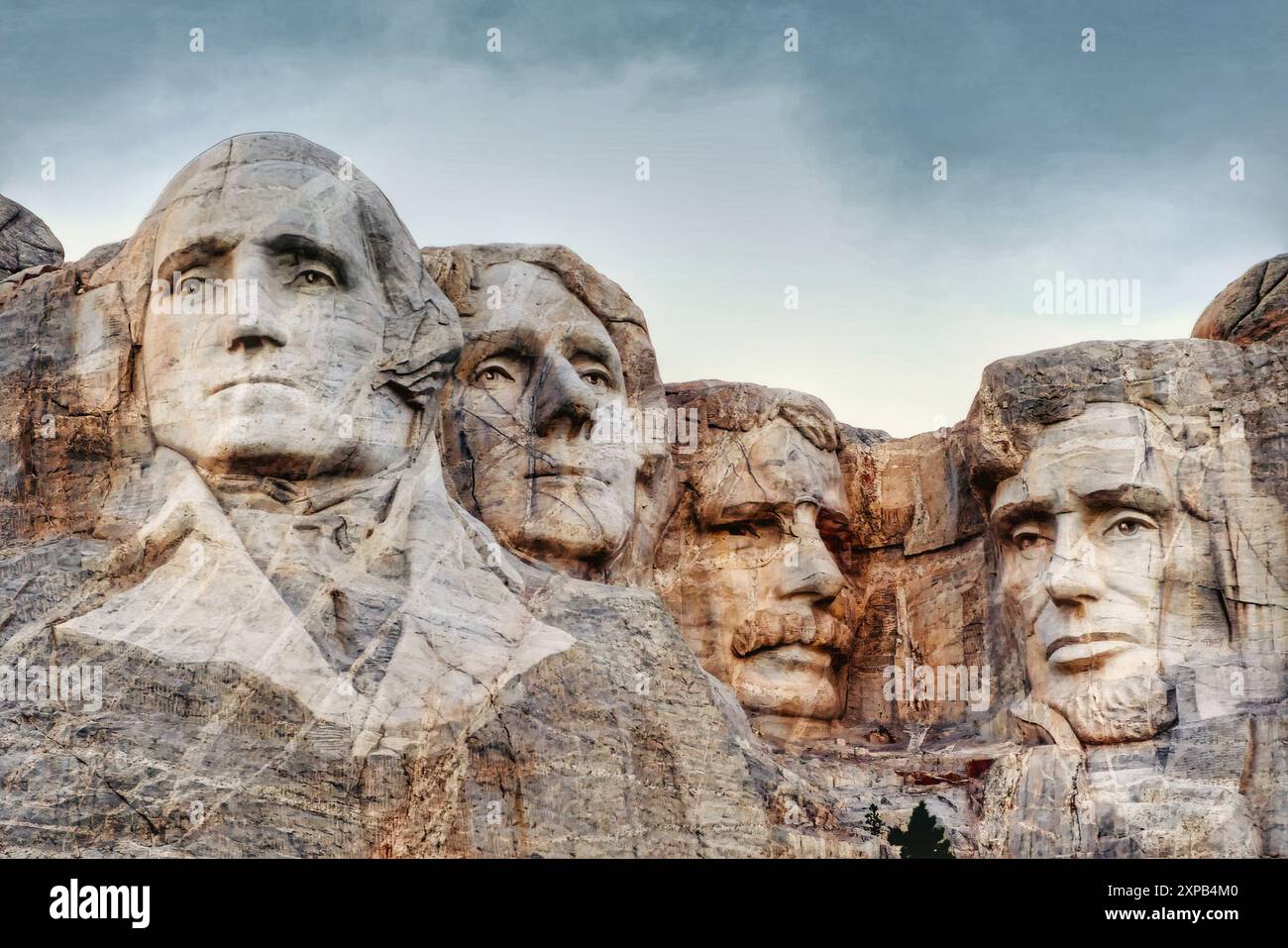 Mount Rushmore monument depicting four US presidents Stock Photo - Alamy