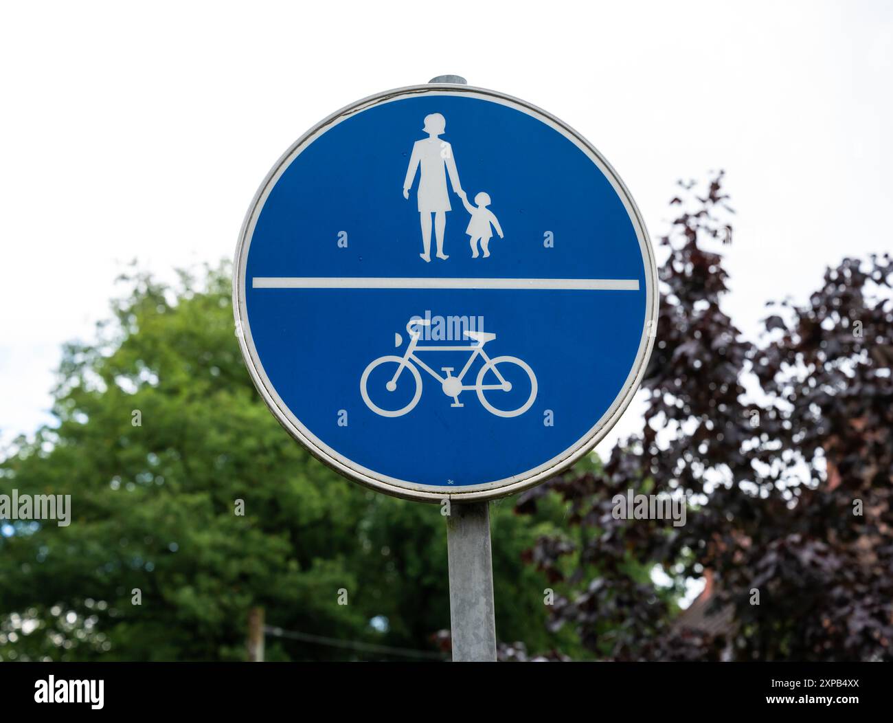 Neuenhaus, Niederschsen, Germany, July 13, 2024 - Blue traffic sign ...