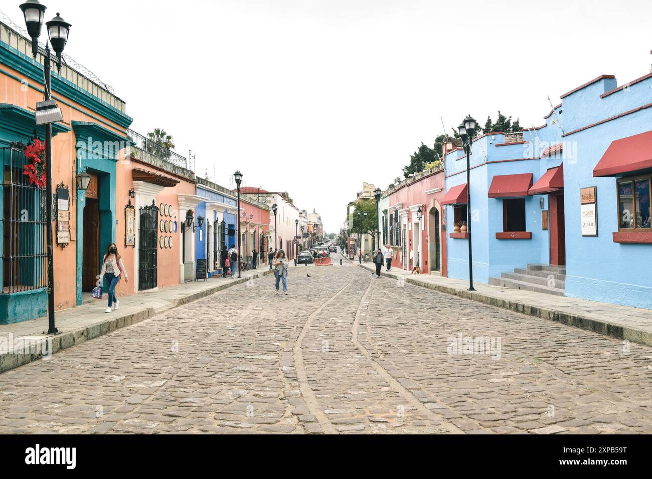 Oaxaca city, Mexico. Beautiful colorful street of downtown Oaxaca Stock ...