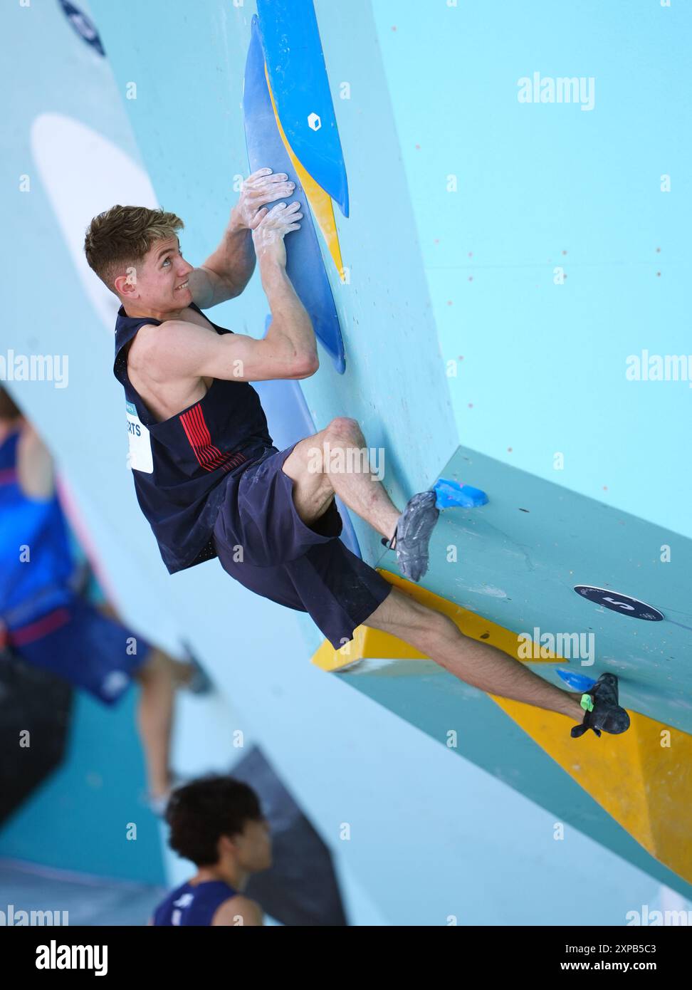 Great Britain's Toby Roberts during his Men's Boulder & Lead, Semi ...
