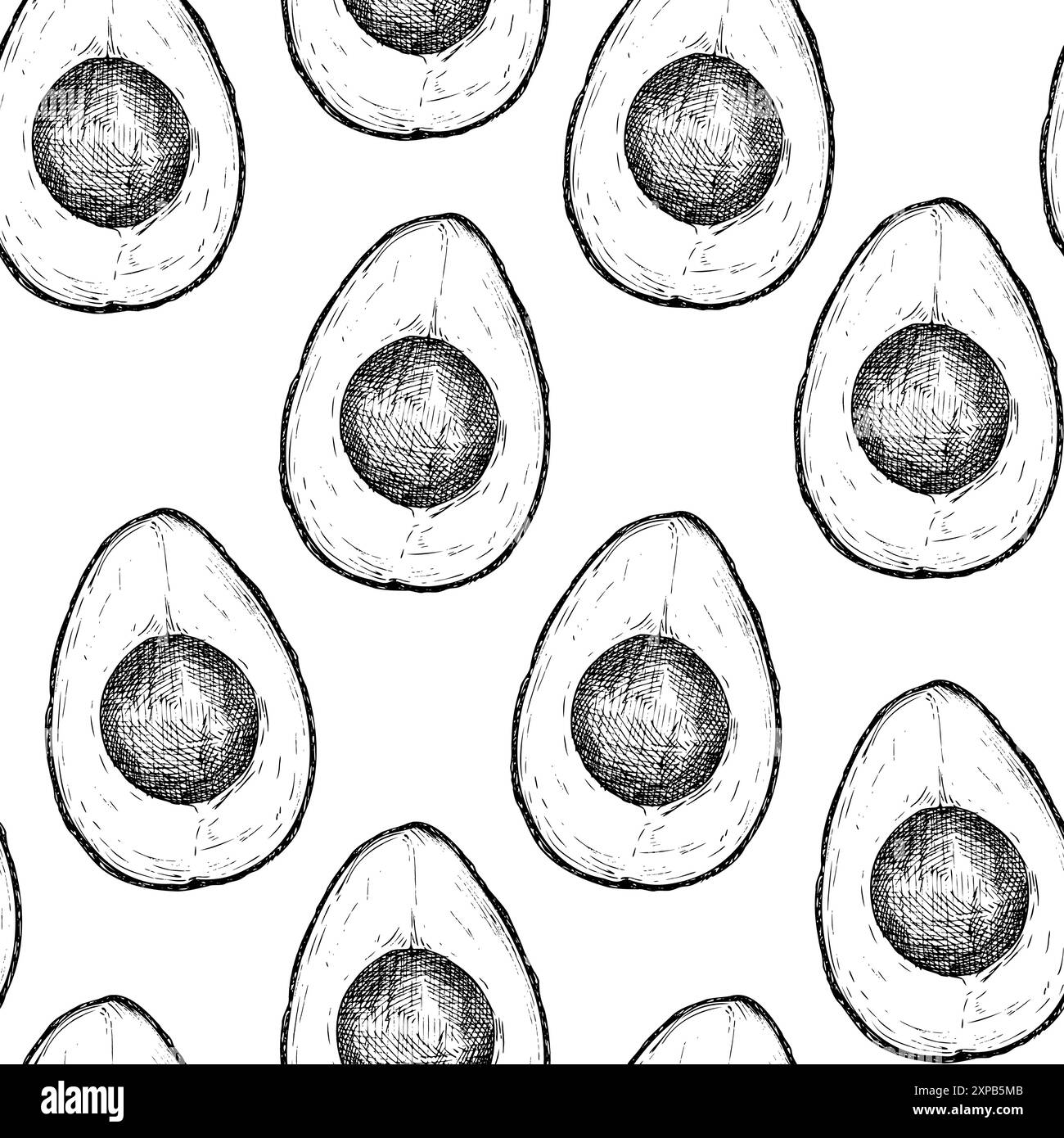 Seamless pattern with avocado hass graphic illustration, hand drawn ...