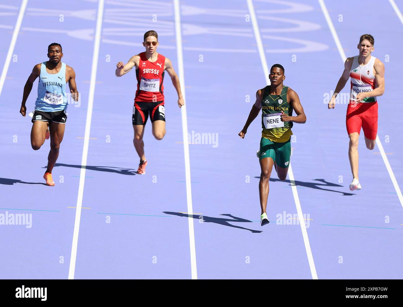 Paris, France. 5th Aug, 2024. Zakithi Nene (2nd R) of South Africa ...