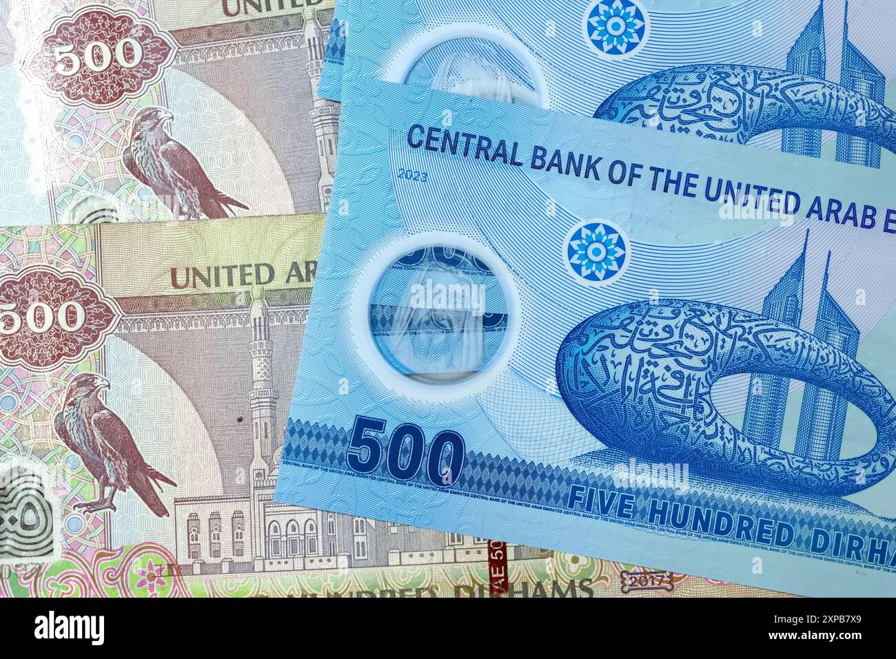 Close up Dirhams currency, AED, Bank note and coins, United Arab ...
