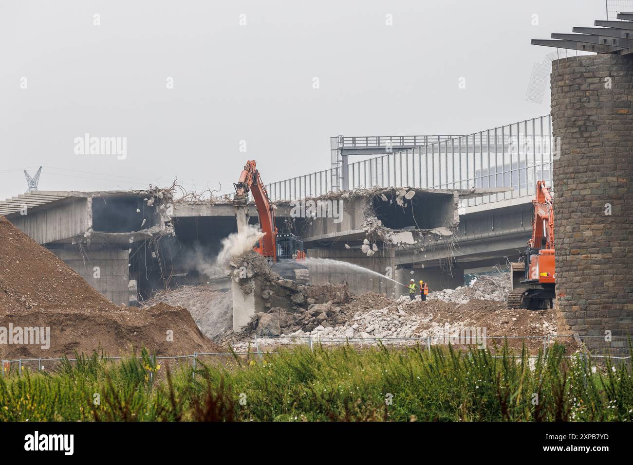 construction site of the new river Rhine bridge of the Autobahn A1 ...