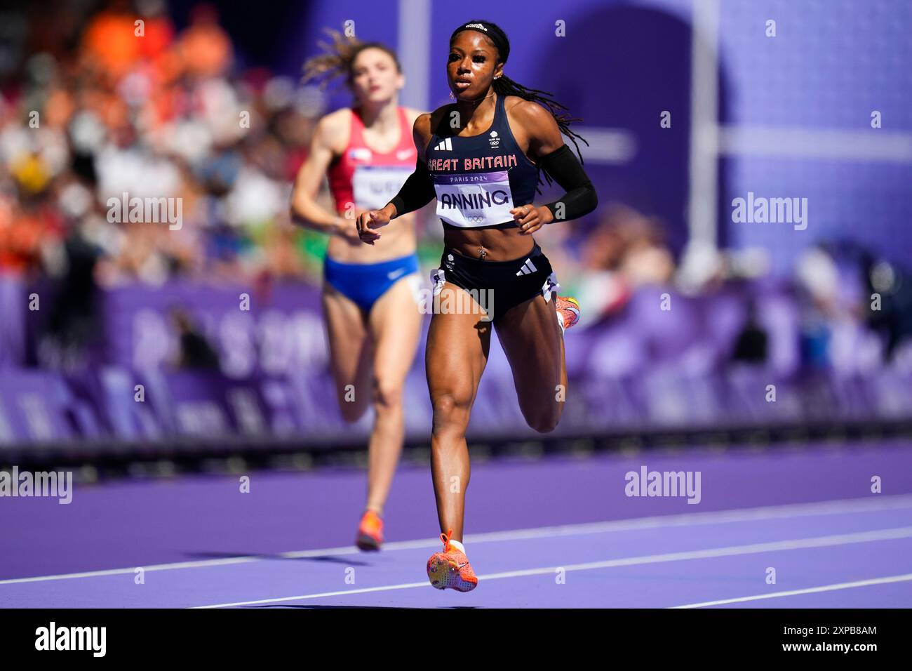 Amber Anning, of Britain, competes in the women's 400-meters heats at ...
