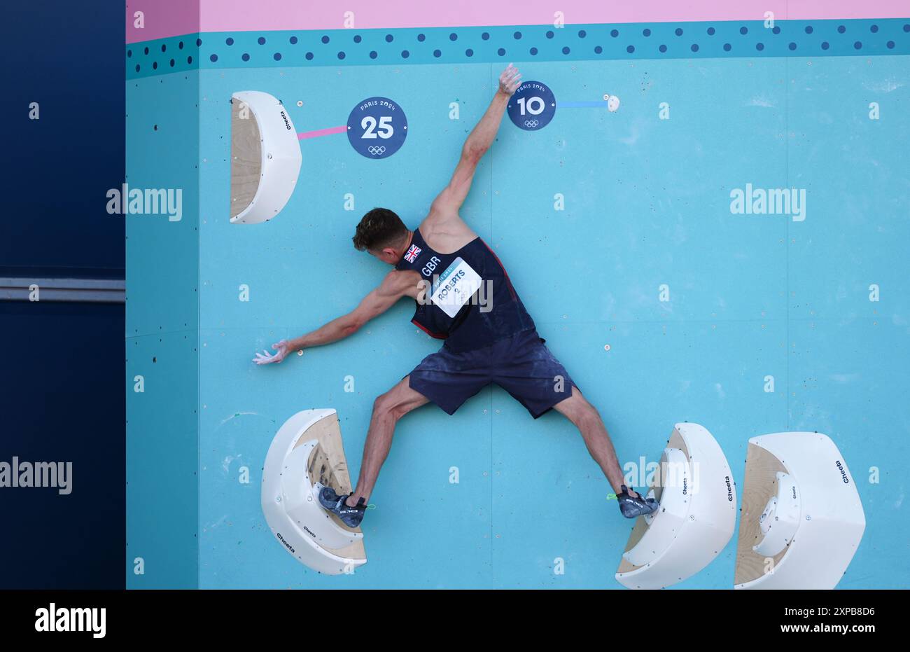 Great Britain's Toby Roberts on wall four during his Men's Boulder ...