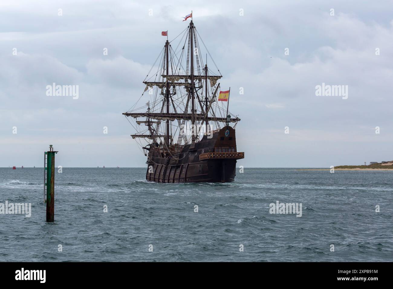 Poole, Dorset UK. 5th August 2024. The Galeon Andalucia tallship leaves ...